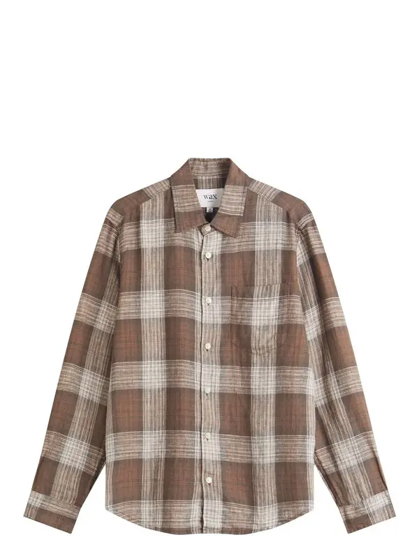 WAX LONDON Jaunt Linen Check Shirt - Brown