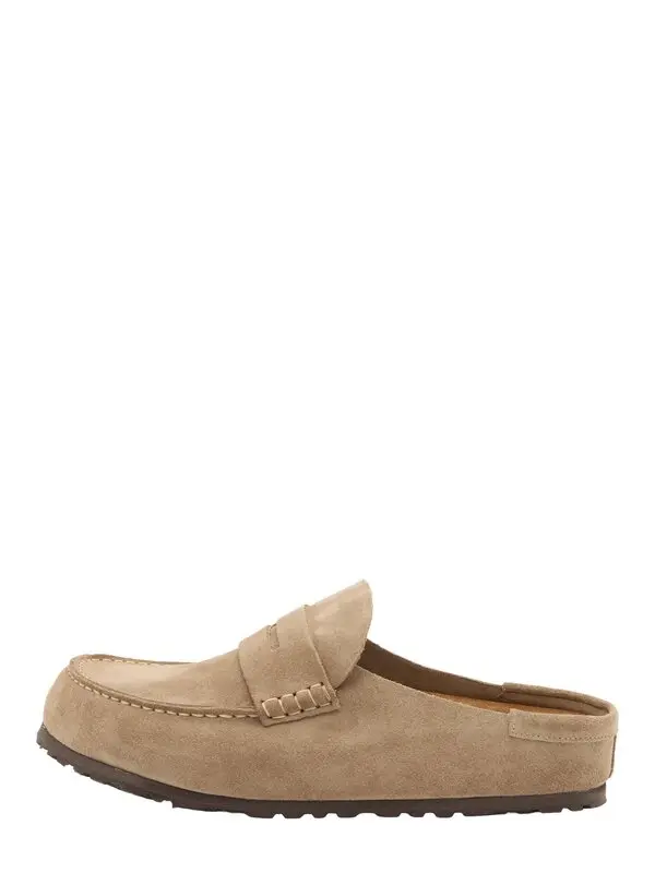 BIRKENSTOCK Naples Wrapped Clogs - Taupe Suede