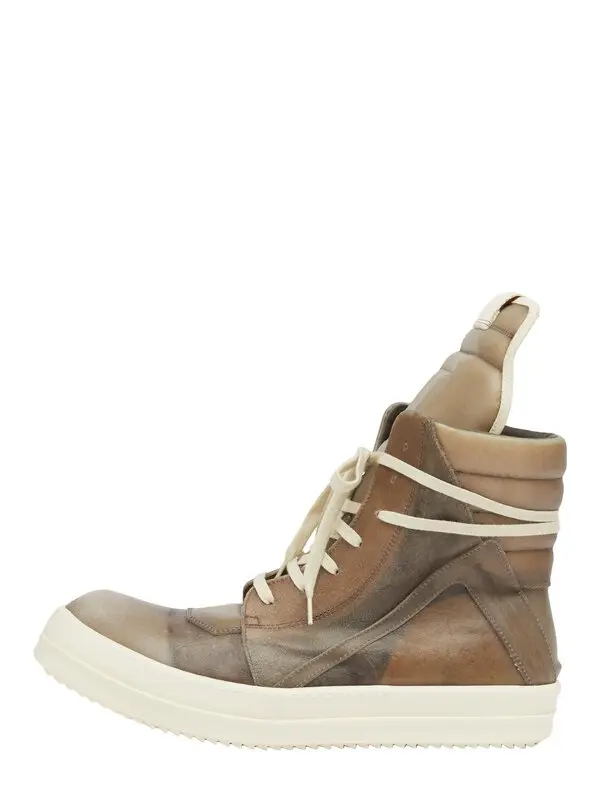 Rick Owens Transparent Leather Geobasket Sneakers - Dust/dust/milk