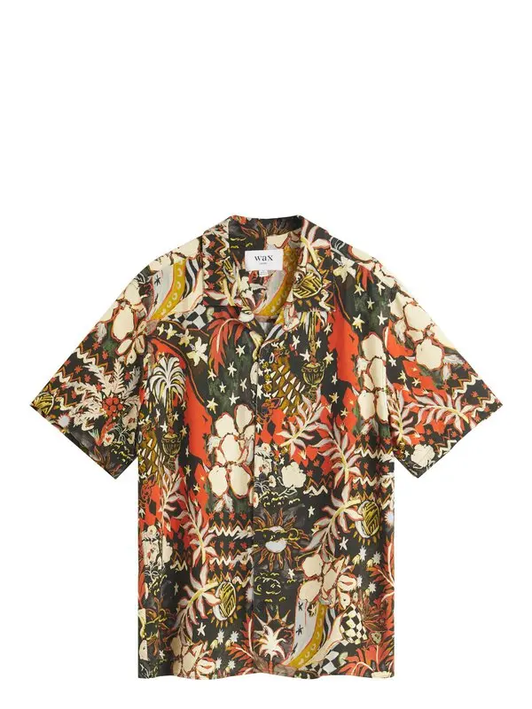 WAX LONDON Didcot Bold Stitch Vacation Shirt - Black/multi