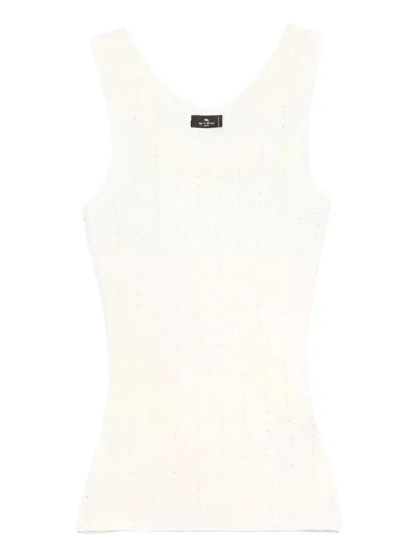 Etro Pointelle-knit Top - White