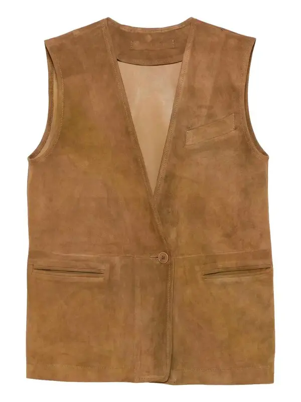 SALVATORE SANTORO Suede Gilet - Brown