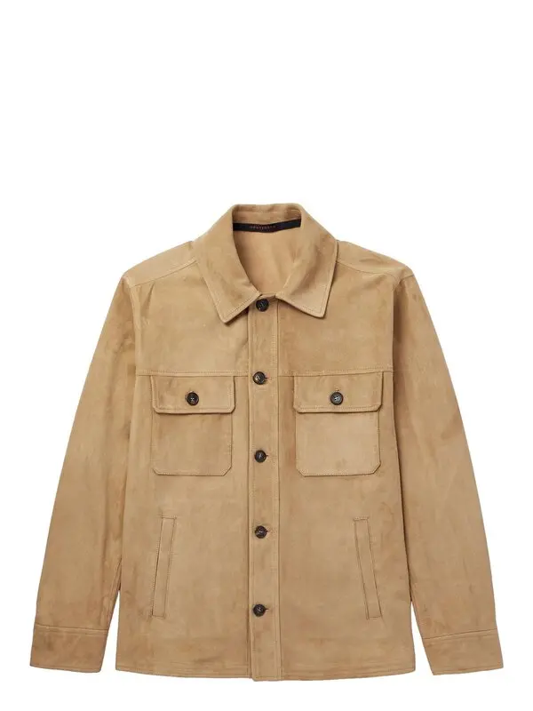 SLOWEAR Montedoro Suede Jacket - Neutrals