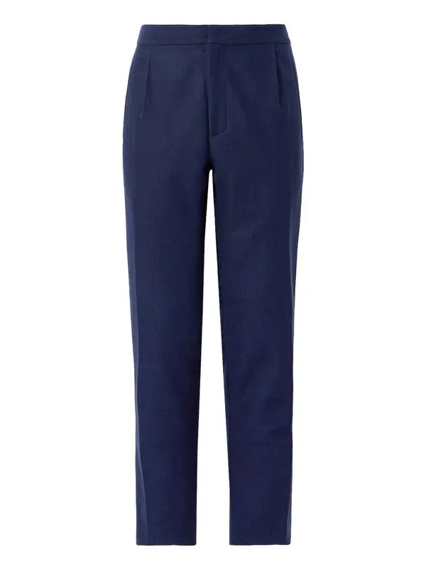 SLOWEAR Zanone Slim-fit Straight-leg Pleated Trousers - Blue