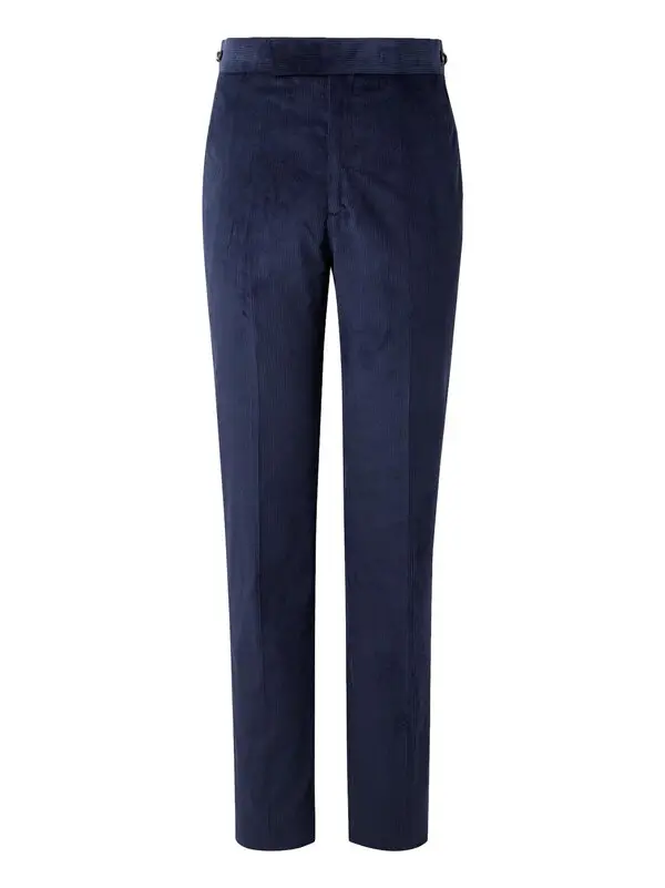 Gabriela Hearst Sebastian Straight-leg Cotton-corduroy Trousers - Blue