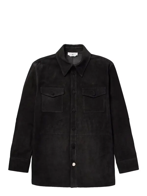 Gabriela Hearst Lucas Suede Overshirt - Black
