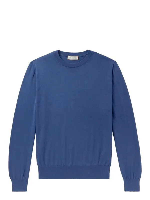 Canali Cotton Crewneck Sweater - Blue
