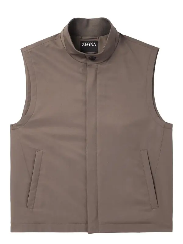 Zegna Slim-fit Shell Gilet - Brown