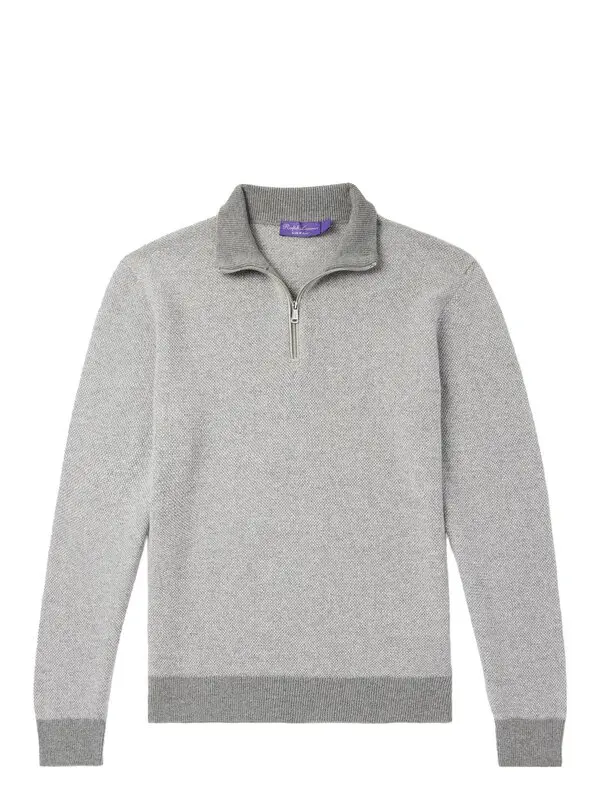 Ralph Lauren Slim-fit Cashmere Half-zip Sweater - Gray