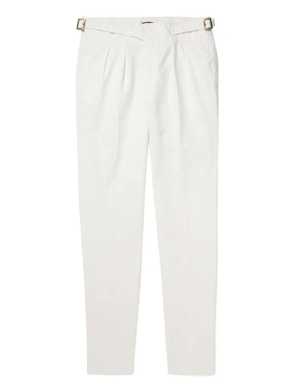 Rubinacci Manny Straight-leg Pleated Trousers - White