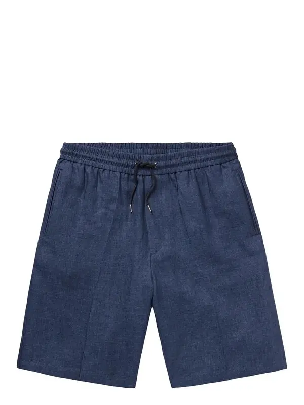 Paul Smith Straight-leg Linen Shorts - Blue