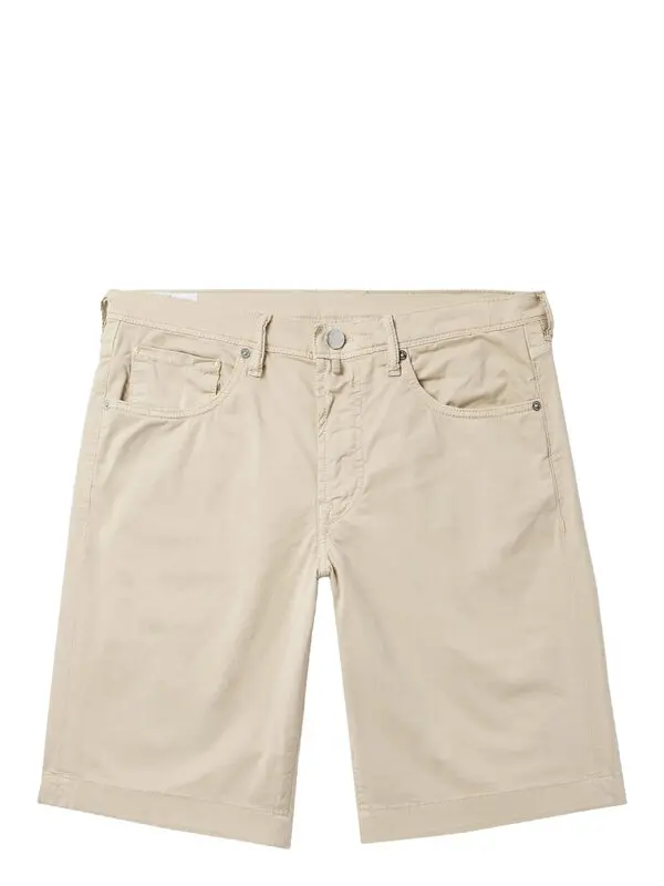 Incotex Division Straight-leg Cotton-blend Shorts - Neutrals