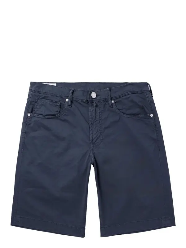 SLOWEAR Division Straight-leg Cotton-blend Shorts - Blue