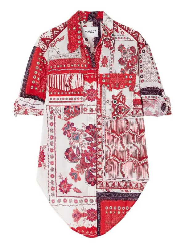 MARANT ETOILE Nathy Bandana-print Cotton Shirt - Red