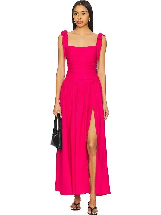 Bardot Mirelle Linen Maxi Dress - Fuchsia
