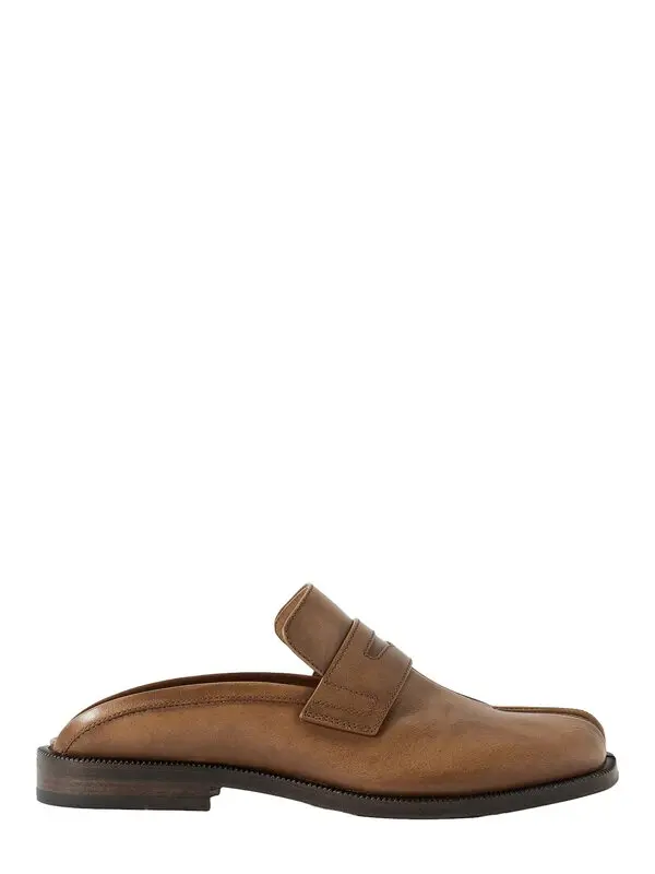 MAISON MARGIELA Tabi City Leather Split-toe Loafers - Brown