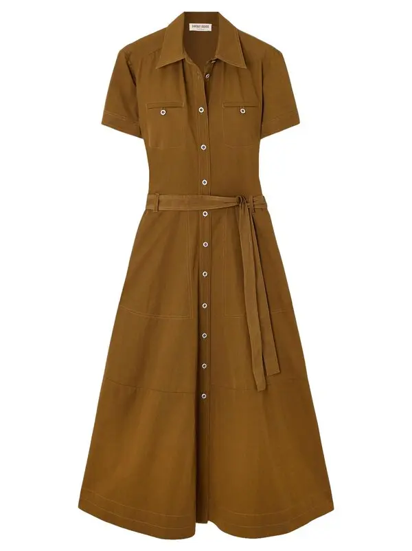 EMPORIO SIRENUSE Giselle Belted Midi Shirt Dress - Brown