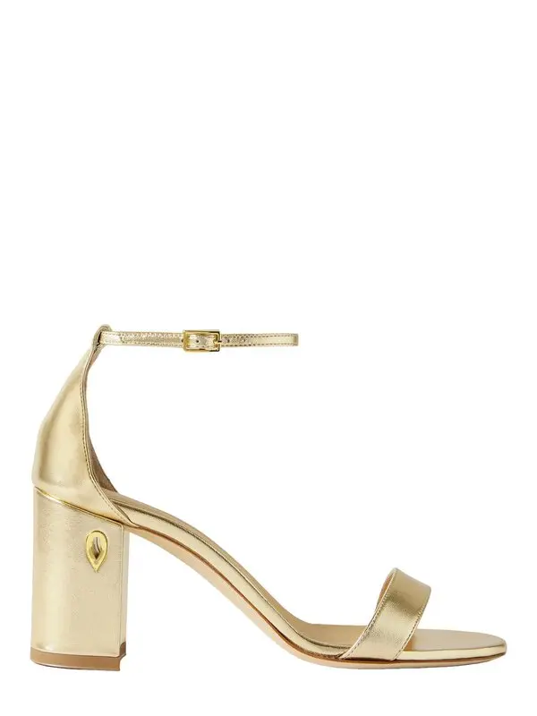 Jennifer Chamandi Massimiliano 85 Metallic Leather Sandals - Gold