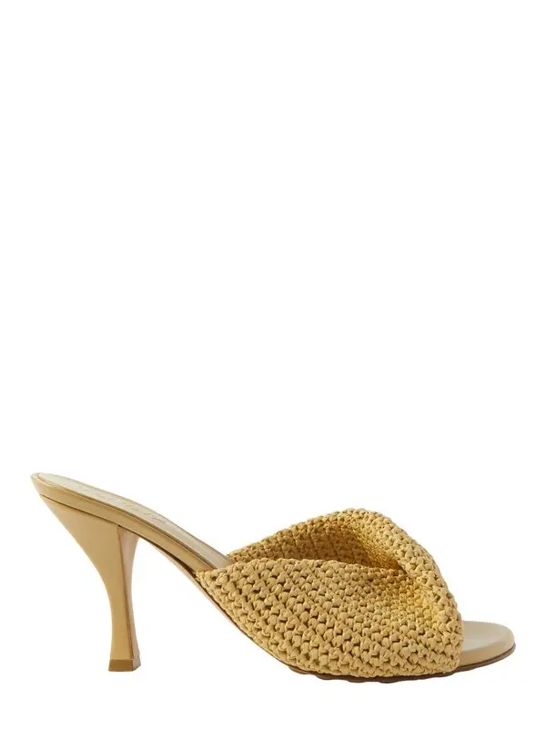 Bottega Veneta Blink Raffia Mules - Yellow