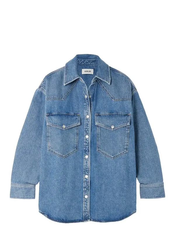 AGOLDE Lotta Organic Denim Shirt - Blue