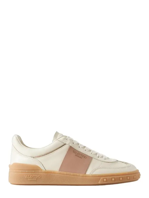 Valentino Garavani Upvillage Two-tone Leather Sneakers - Ivory