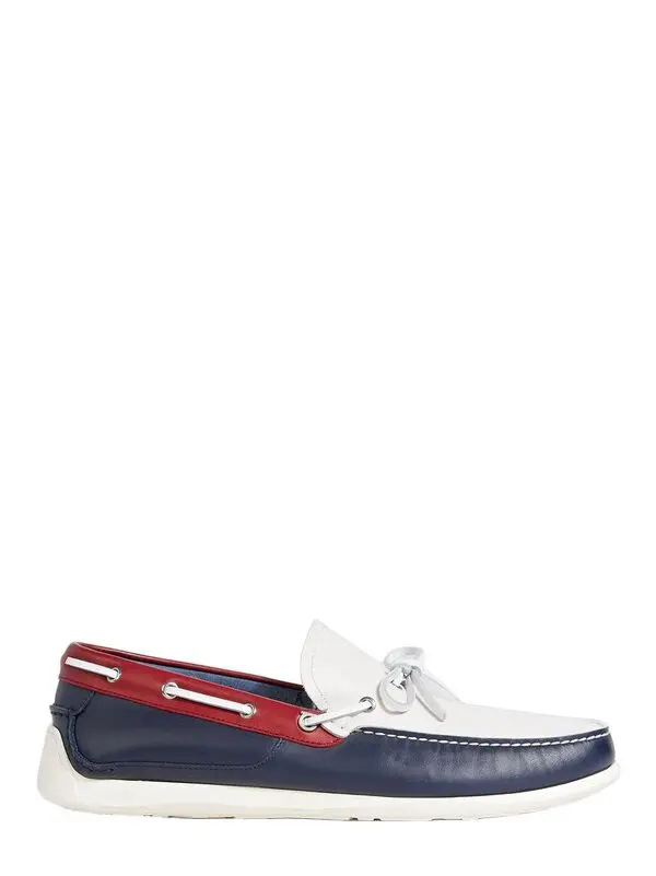 FERRAGAMO Marlin Colorblock Boat Shoes - White