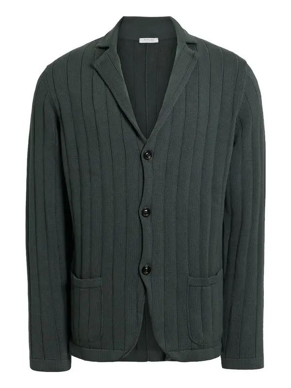 Boglioli Ribbed Cotton Cardigan - Forest Green