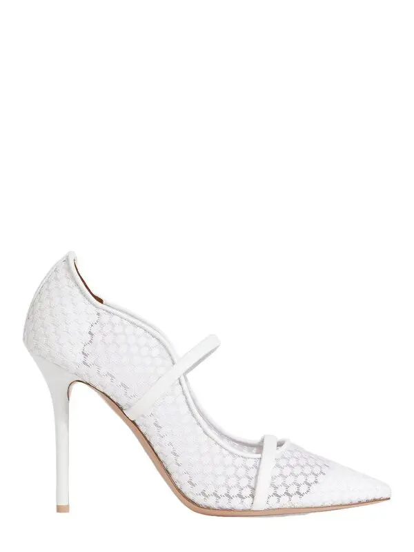 MALONE SOULIERS Maureen 100 Lace Pumps - White