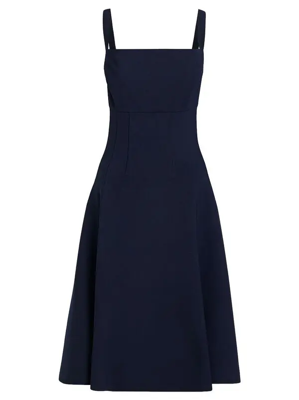 Oscar De La Renta Wool-blend Dress - Navy