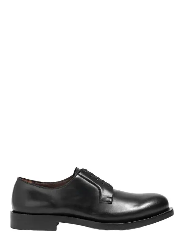 FERRAGAMO Leather Derby Shoes - Black