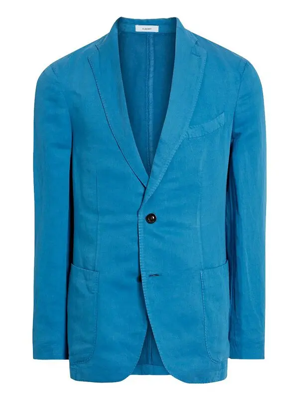 Boglioli Cotton And Linenblend Blazer - Azure