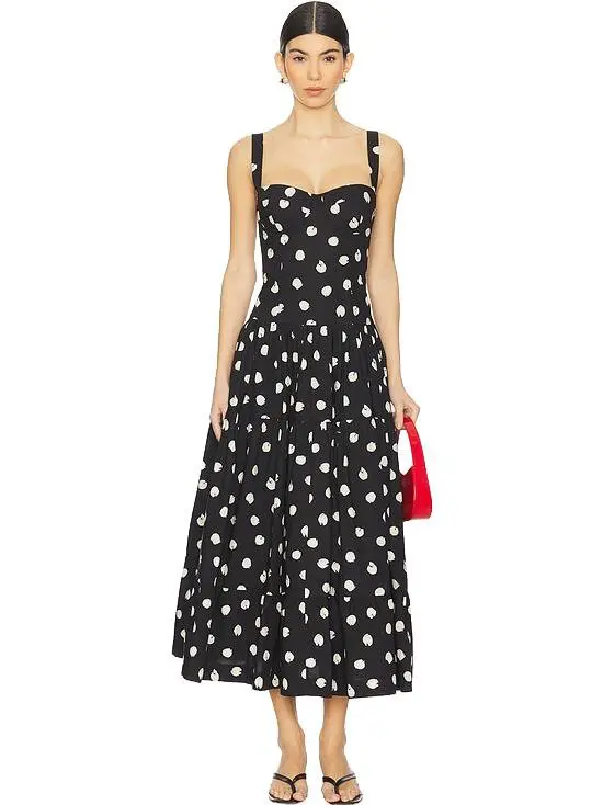 Cara Cara Santiago Dress - Spot Black Egret