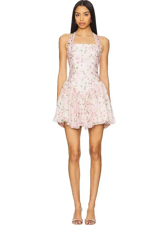 Bardot Marabella Halter Mini Dress - Pink Floral