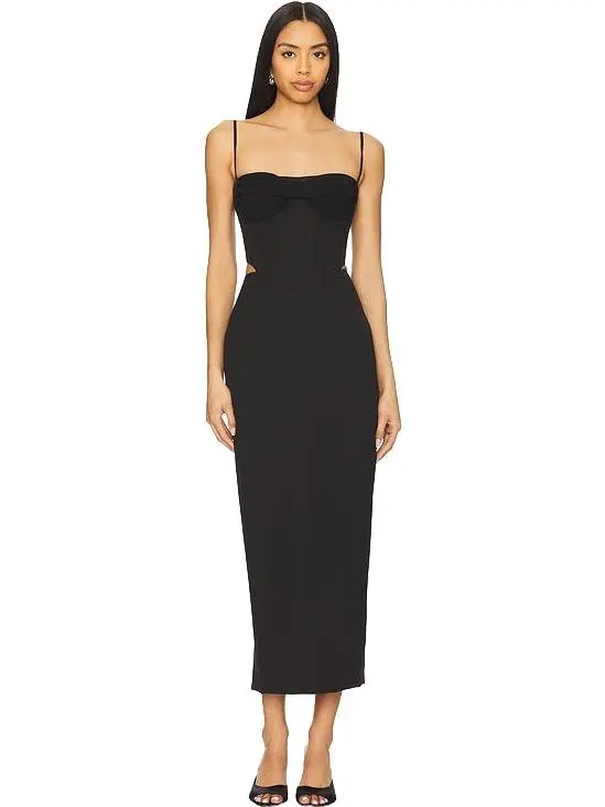 Bardot Martini Midi Dress - Black