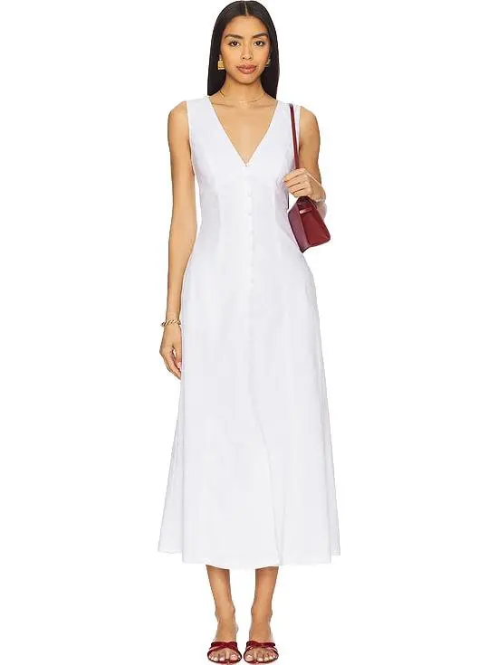 Bardot X Cordelia Linen Midi Dress - Orchid White