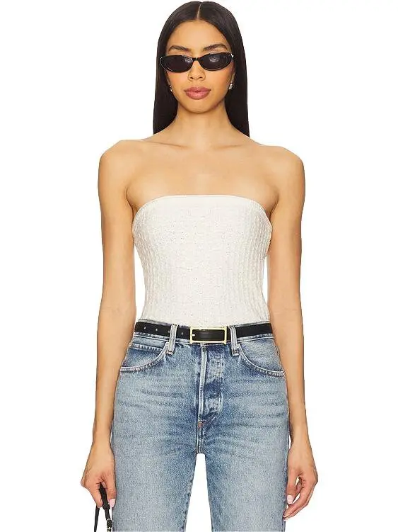 Astr The Label Kai Sweater Tube Top - Cream