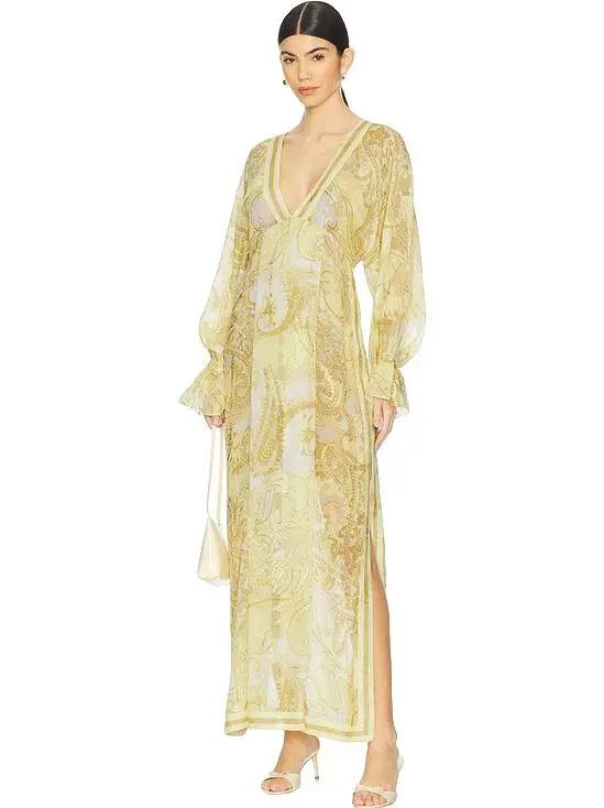 Hemant & Nandita Kaftan Without Slip - Light Yellow