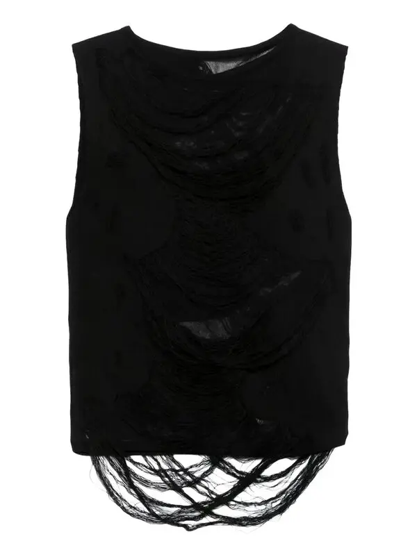 MAISON MARGIELA Distressed Tank Top - Black