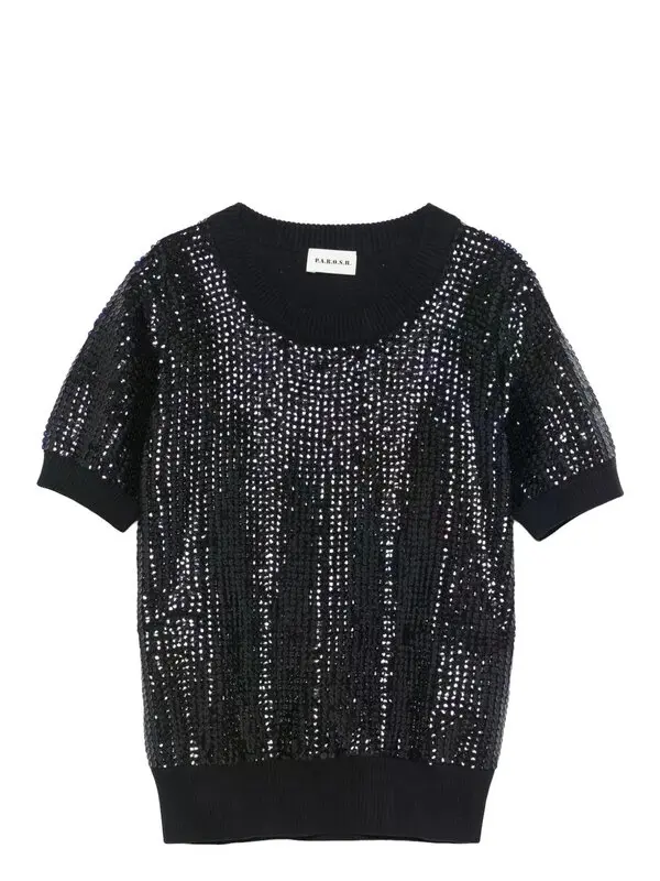 P.a.r.o.s.h Sequin-embellished T-shirt - Blue