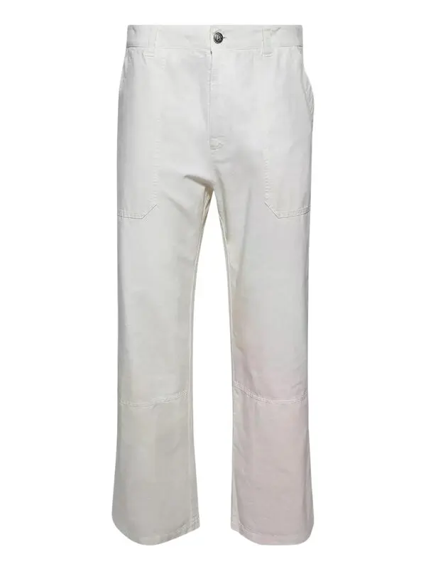 Palm Angels Cotton Straight-leg Trousers - White