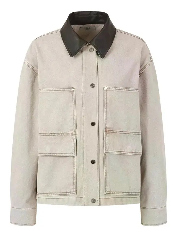 STUDIO TOMBOY Contrast-collar Jacket - Neutrals