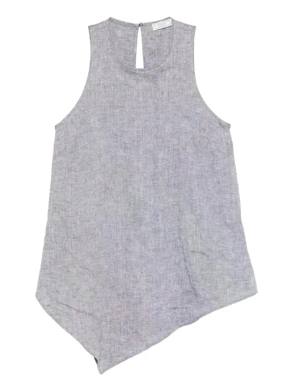 Peserico Linen Asymmetrical Top - Grey