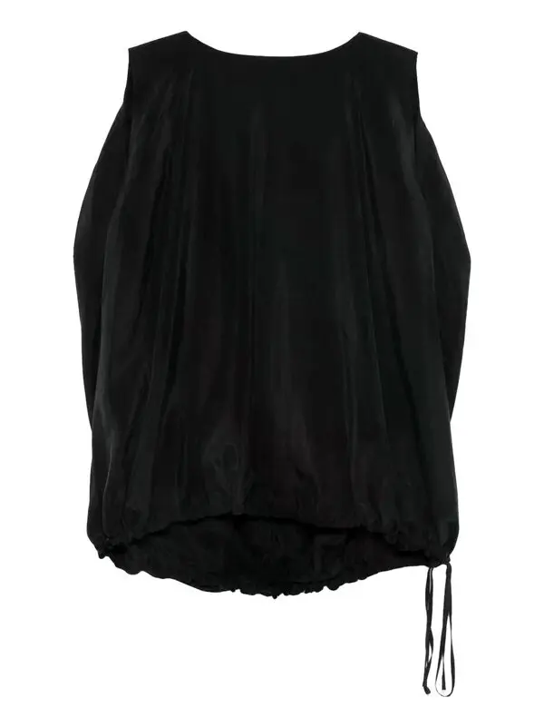 Another Tomorrow Drawstring Top - Black