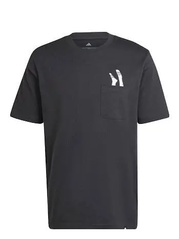 Adidas Lounge Slides Graphic Pocket T-shirt - Black
