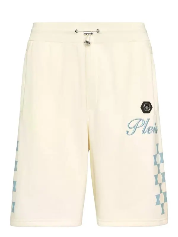 Philipp Plein Checkmate Shorts - White