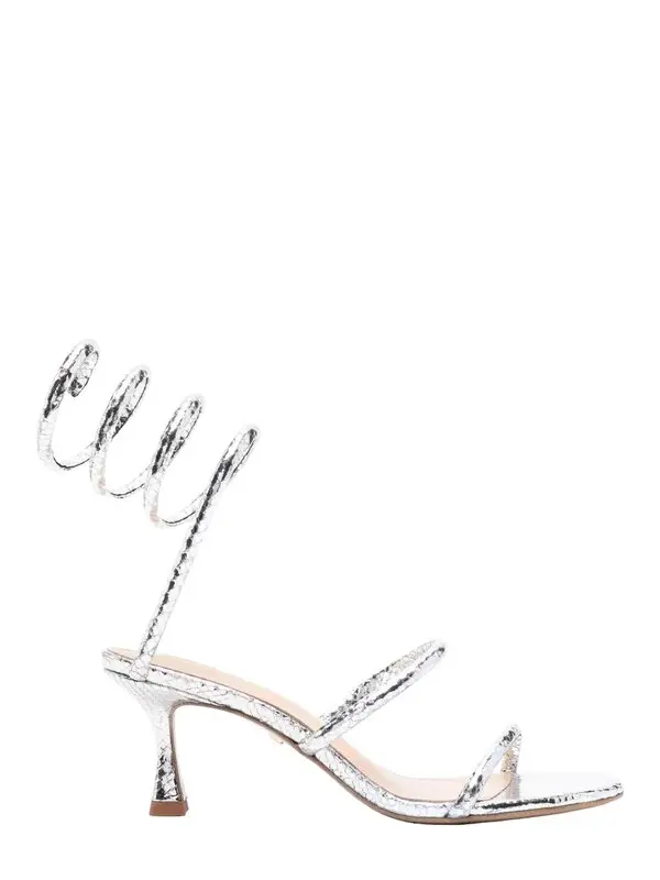 Lola Cruz 70mm Greta Sandals - Silver