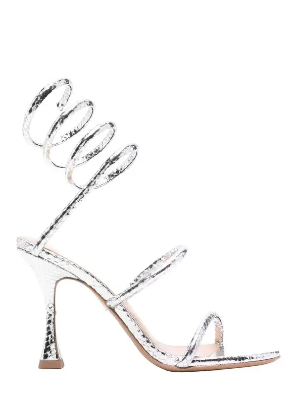 Lola Cruz 105mm Greta Sandals - Silver