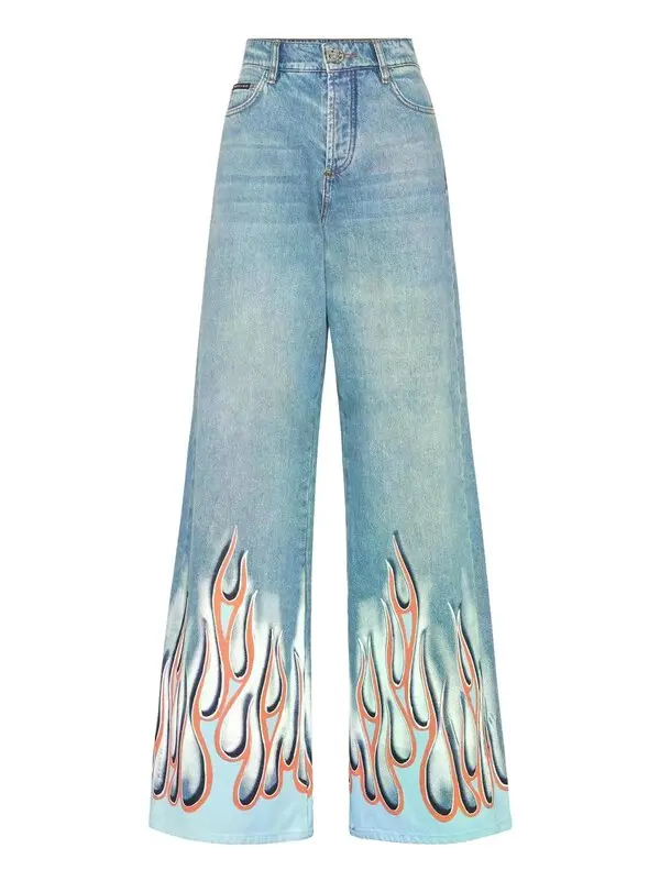 Philipp Plein Flame Skater Jeans - Blue