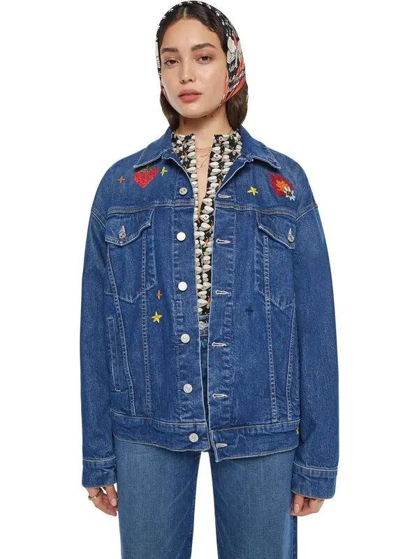 MOTHER La Doublej X The Drop It Drifter Always On Top Denim Jacket - Blue
