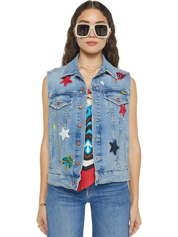 MOTHER La Doublej Denim Vest - Blue